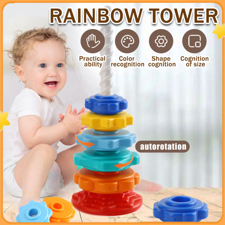 Rainbow TowerEducational Sprinning Stacking Toy (autorotation) Stacking ...