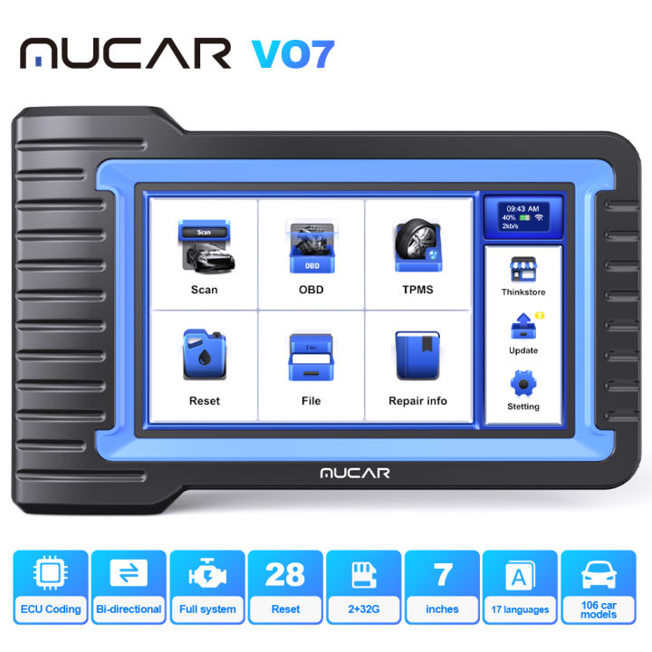 Mucar Vo7 Car Diagnostic Scanner Can-Fd Protocol Ecu Coding ...
