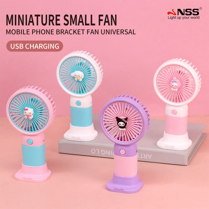 Portable Cute Mini Handy Rechargeable Stand Fan With Phone Holder ...