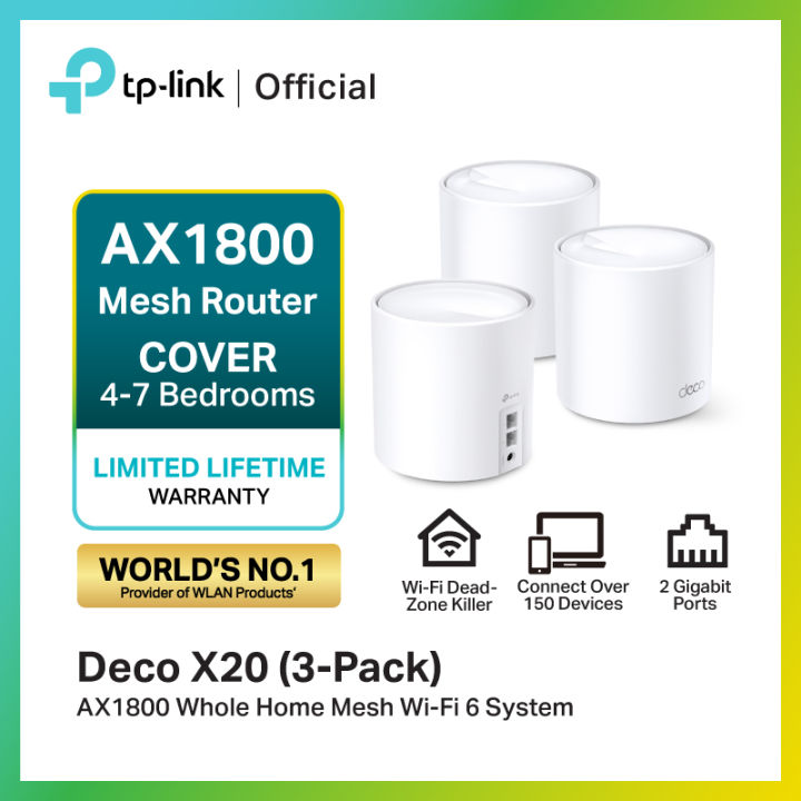 TP-Link Deco X20 AX1800 Mesh WiFi 6 Router พอร์ต Gigabit 2 ช่อง ตัวขยาย ...