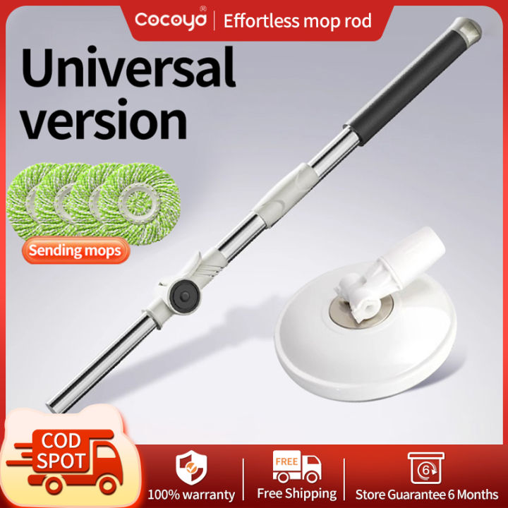 Cocoya Spinning Mop Handle Replacement Thick Stainless Steel Rod Handle ...