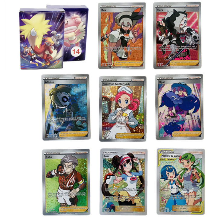 60Pcs/box Pokemon Trainer Cards Anime Flash Star Ash Ketchum Bruno ...