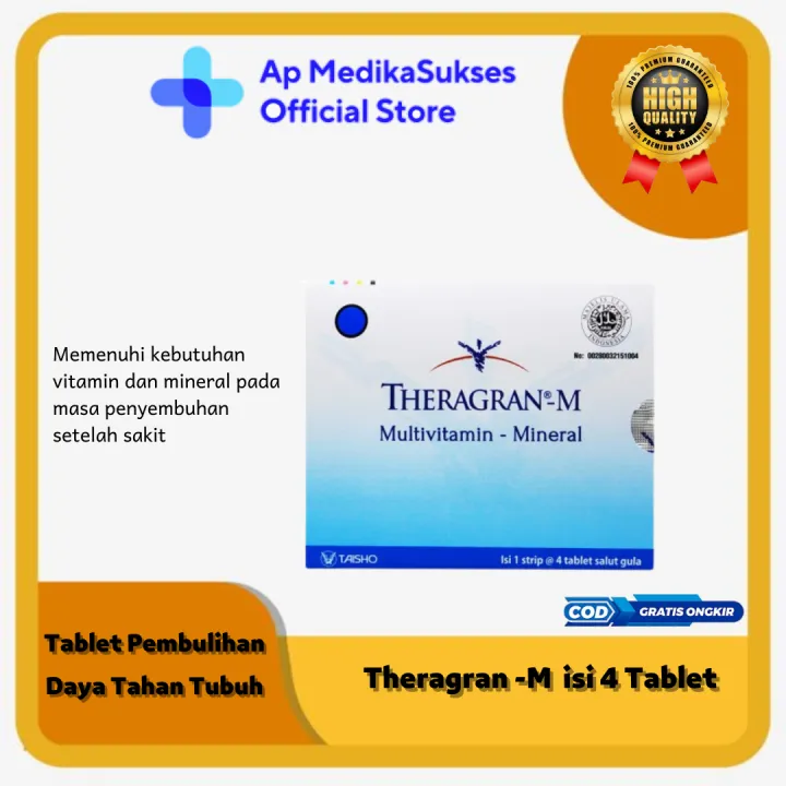 Theragran - M Isi 4 Tablet - Multivitamin daya tahan tubuh | Lazada ...