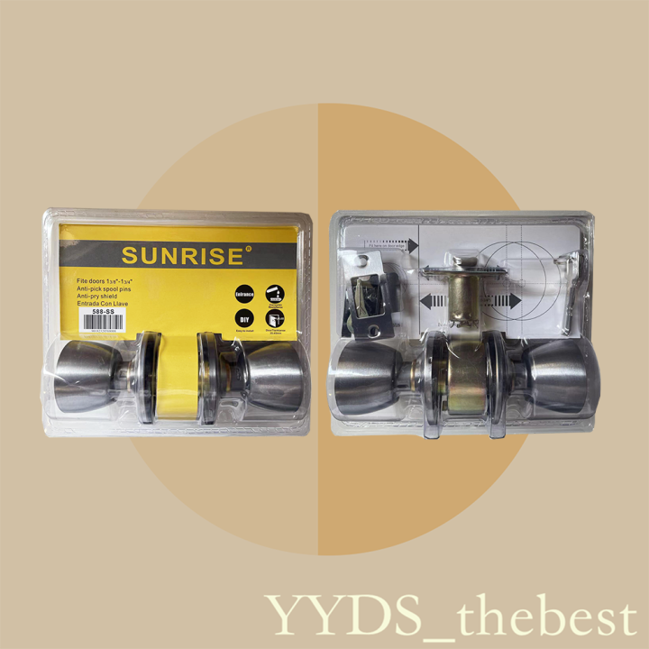 sunrise 588ss Stainless door knob set cone type | Lazada PH