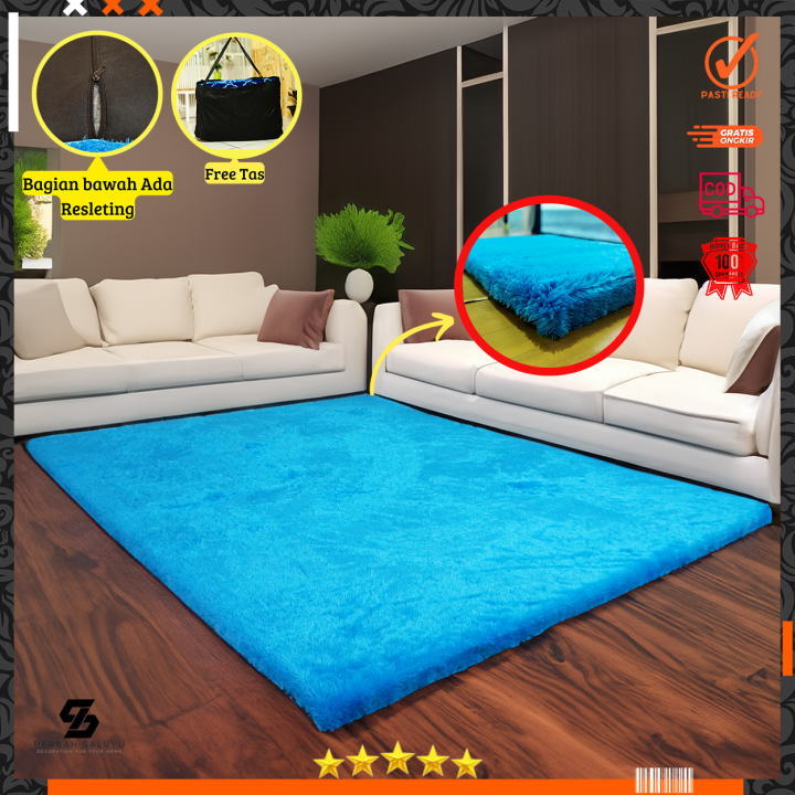 Karpet bulu Rasfur Panjang 150cm Lebar 100cm Tebal 5cm karpet lantai ...