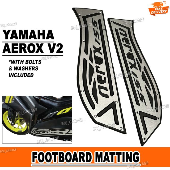 AEROX V2 SILVER FOOTBOARD MATTING PLUG AND PLAY WITH COMPLETE BOLTS ...