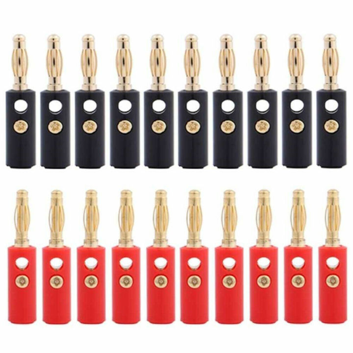 20Pcs/Lot 4mm Gold Plated Speaker Banana Connector Horn Speakers Banana ...