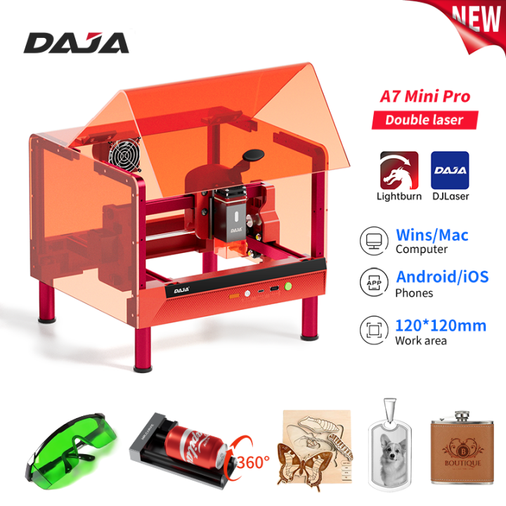 Daja A7 Mini Pro 5W/10W Máy Laser gỗ khắc bảng da giấy kraft với sơn ...