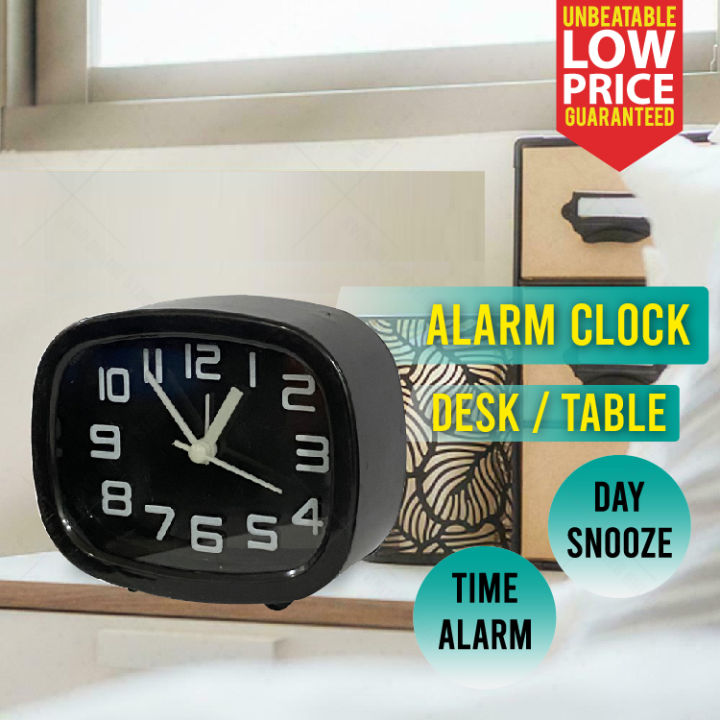 Plain Color Mini Mute Alarm Clocks Portable Analog Alarm Clock Bedside ...