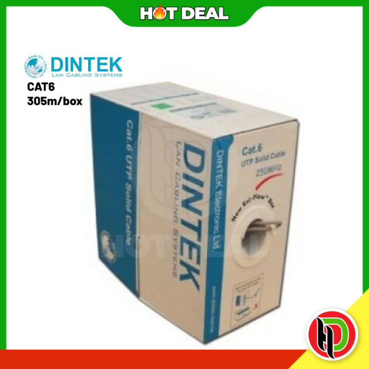 Hotdeal Dintek 23AWG 4P UTP Solid Cat6 Cable - 305m / Box - Dintek CAT6 ...