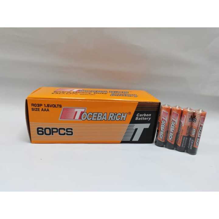 KBEE Toceba Rich Carbon Battery Extra Heavy Duty 0.0% Mercury Size AAA ...