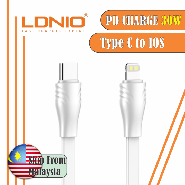 LDNIO PD TO TYPE C 65W / LIGHTNING CABLE 30W FAST CHARGING USB C TO lOS ...