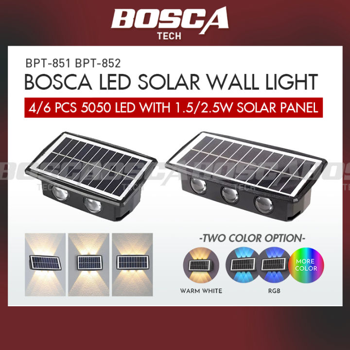 BOSCA LED Solar Wall Light RGB or Warm white BPT-851 BPT-852 4 led or 6 ...