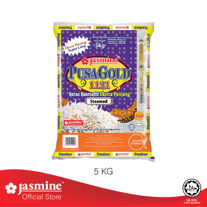 Jasmine PusaGold 1121 Basmathi Rice Extra Long Steamed 5kg | Lazada