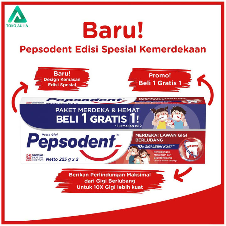buy 1 get 1 Pepsodent 225 gr White Pasta Gigi Pencegah Berlubang Big ...