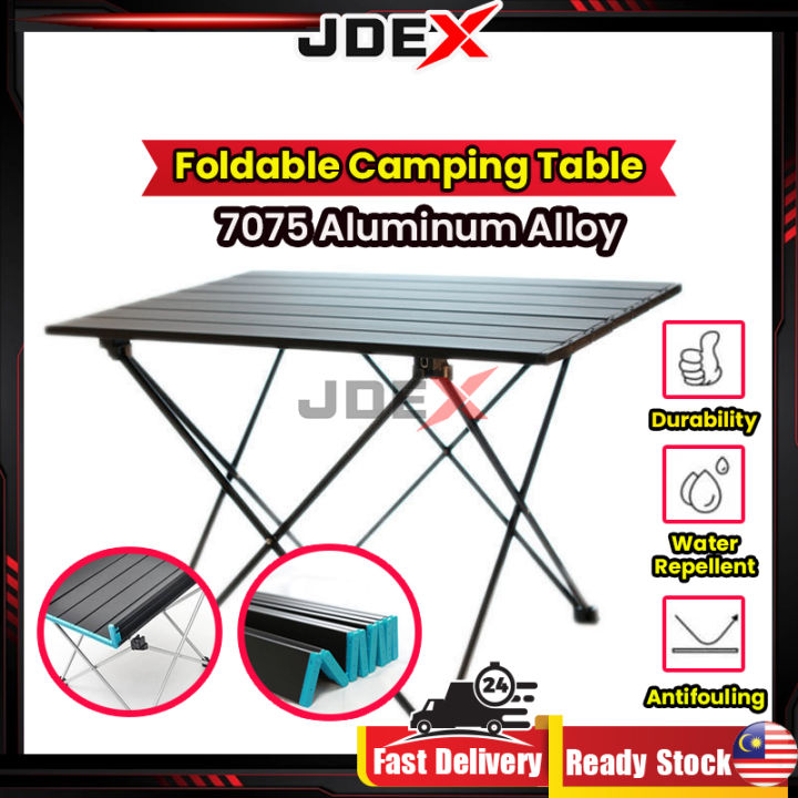 JDEX 🔥 Foldable Camping Table Portable Aluminum Barbecue Picnic Folding ...