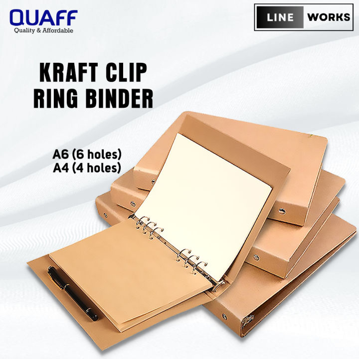 Linework - Kraft Paper Shell with Ring Binder A6 Size - 6 Hole Binder ...