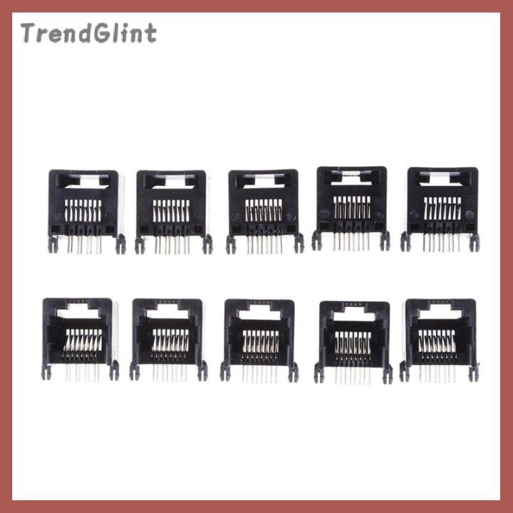 TrendGlint 10pcs unlocked RJ11 RJ45เครือข่าย Modular PCB CONNECTOR แจ็ค ...