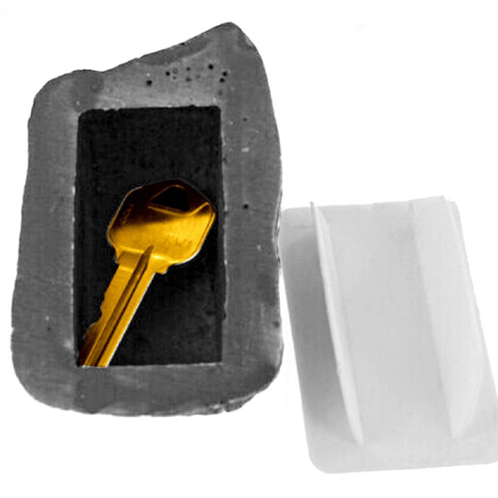 Potey Outdoor Spare Key House Safe Hidden Hide Storage Security Rock ...