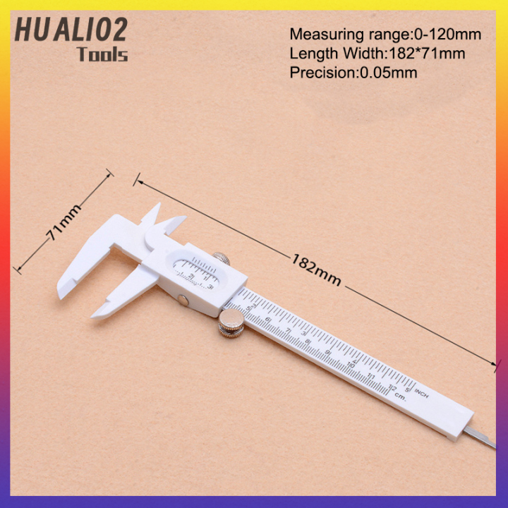 HUALI02 Double Rule Scale Plastic Vernier Caliper Measuring Student ...