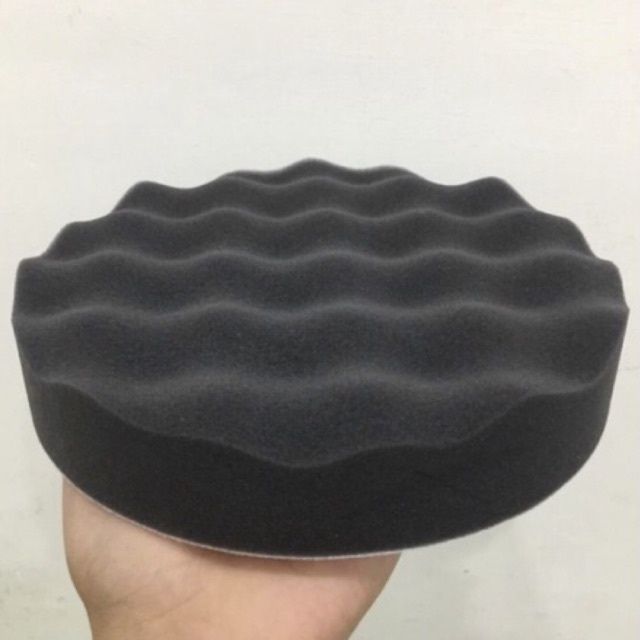 Busa polis hitam saja HITAM GELOMBANG busa polisher busa rabin 5 inci ...