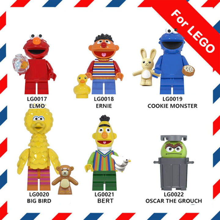 Sesame Street Minifigures Emie Elmo Cookie Monster Building Blocks Toys ...