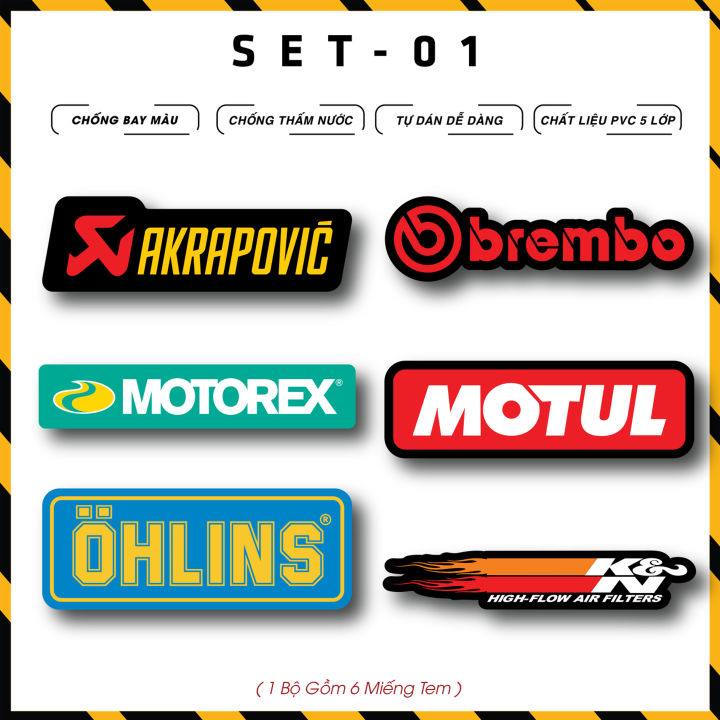 Tem Xe Máy Logo Ohlin, Motul, Motorex | LG01 | Dán Xe Máy, Xe Điện, Nón ...