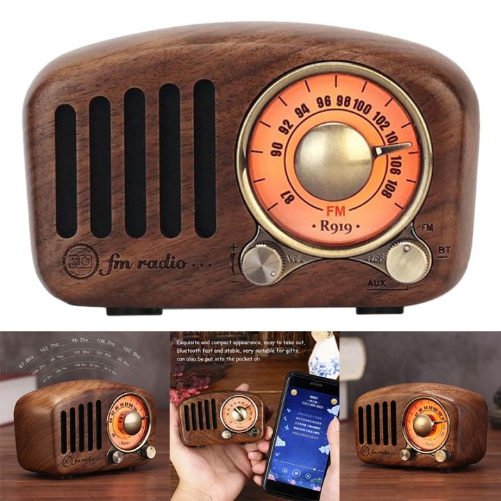 A4R919 Retro Radio Bluetooth Speaker, FM Radio with Old Fashioned ...