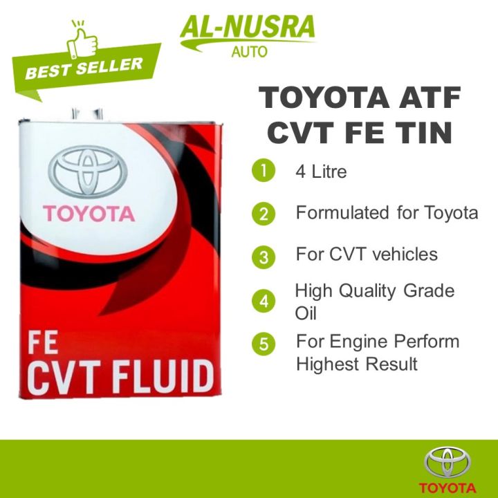 TOYOTA ATF CVT FE TIN 4L AUTO TRANSMISSION FLUID GEAR OIL MINYAK ...