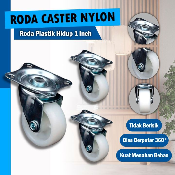 ELINK - Roda Caster Nylon 1 Inch - Roda Troli Plastik Nilon Roda Lemari ...