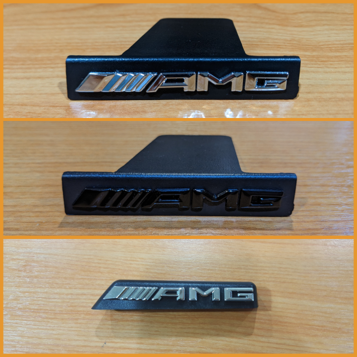 Mercedes Benz AMG Style Front Grille Emblem Logo - Chrome / Black for ...