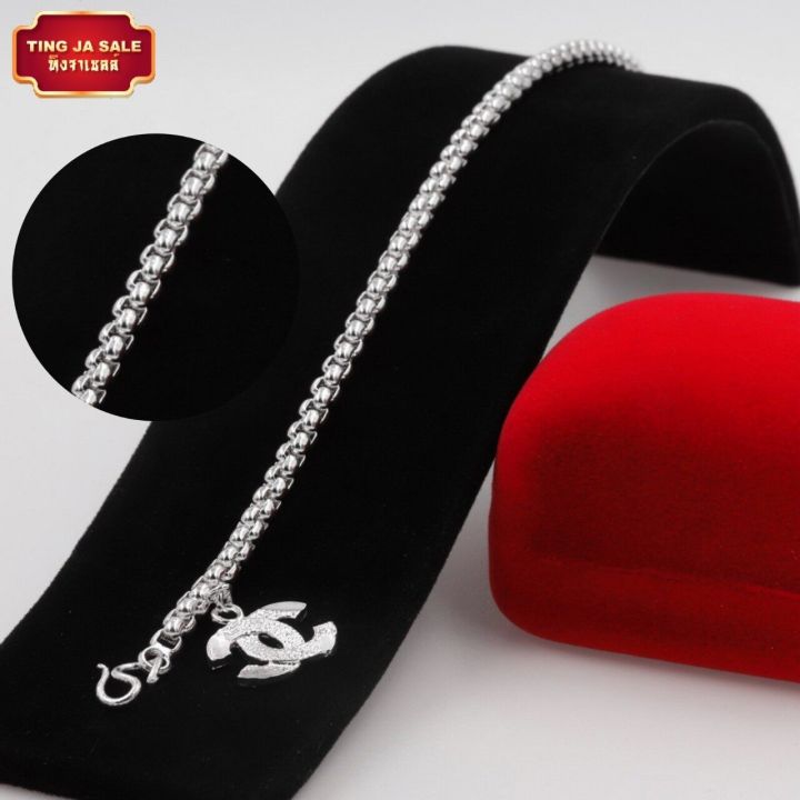 สร้อยข้อมือเงิน ไม่ลอกไม่ดำ น้ำหนัก 1 บาท ทองเยาวราช B-S0064 | Lazada.co.th