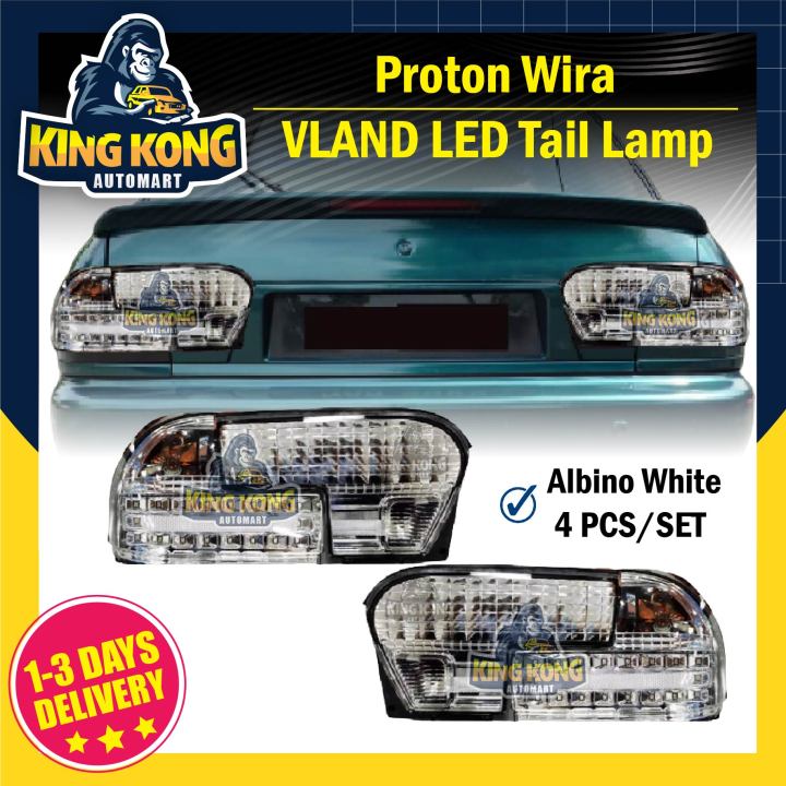 VLAND PROTON WIRA 1992 LED TAIL LAMP LIGHT LAMPU BELAKANG ALBINO WHITE ...