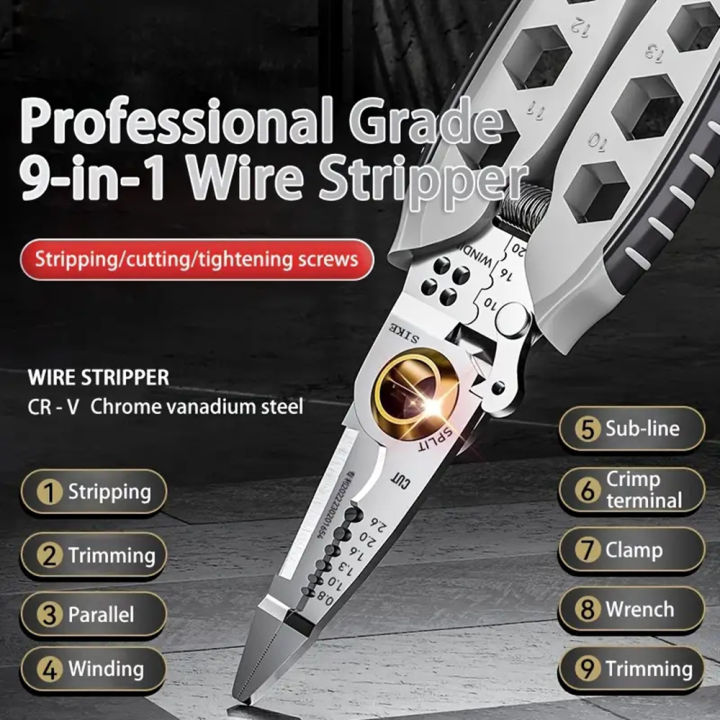 16 in 1 Tang Kupas Potong Kabel Kupas Kabel Wire Stripper Gunting ...