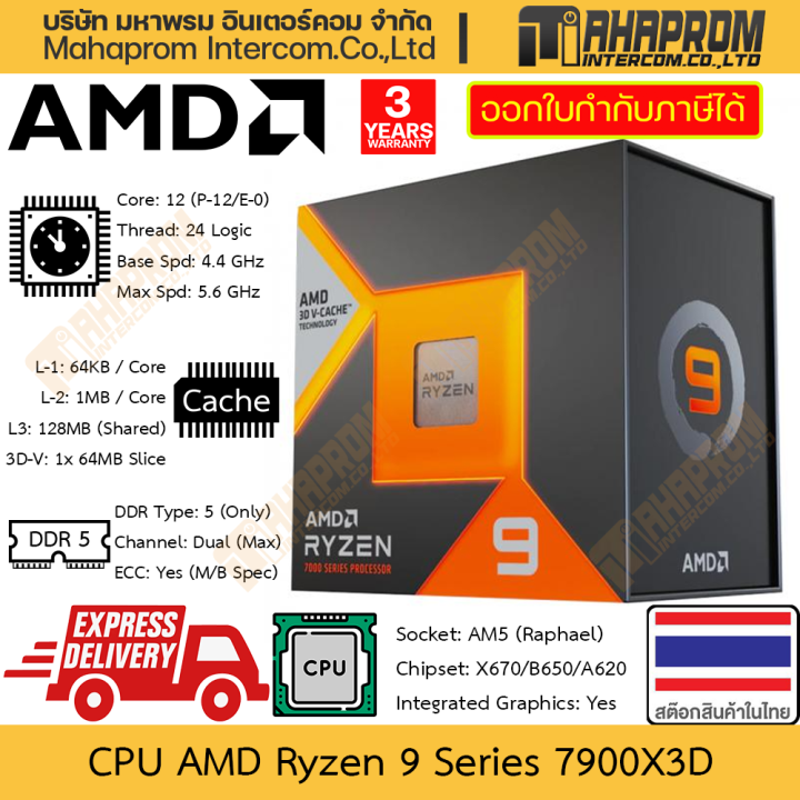 CPU AMD Ryzen 9 7900X3D / 7900X / 7900 AM5 (Raphael) | 12 Cores 24 ...