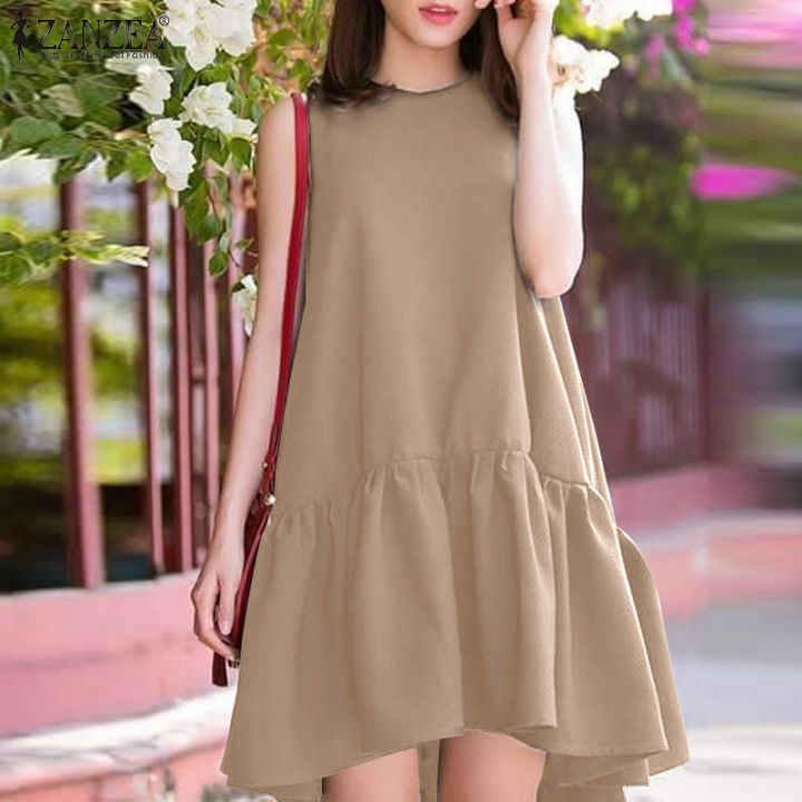 Hijabfab Zanzea Korean Style Womens Ol Work Asymmetric Dresses