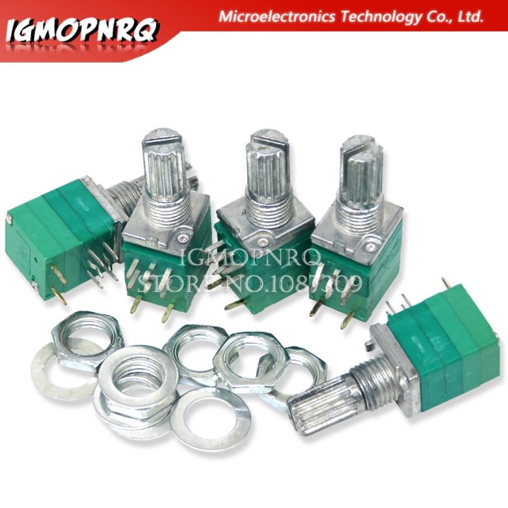5pcs RV097NS 10K 50K single linked potentiometer B50K with a switch ...