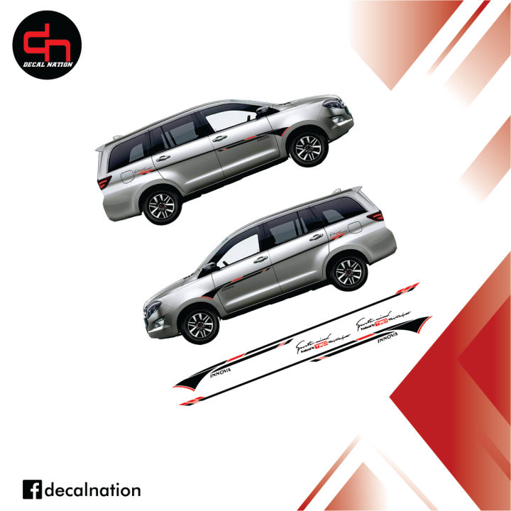 Toyota Innova Weatherproof Car Decals Cut Out Vinyl Sticker Black, Red ...