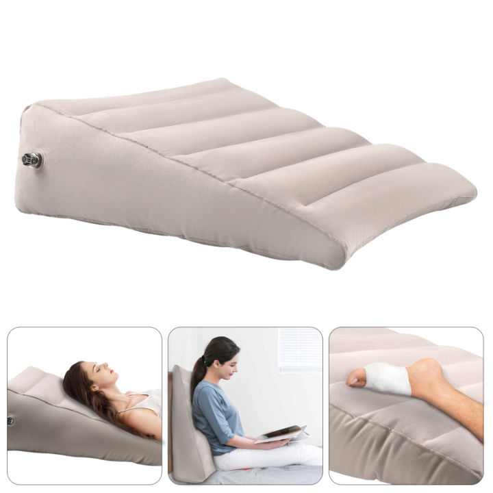 Grey Inflatable Wedge Pillow Portable Lightweight Pillow for Back Leg ...