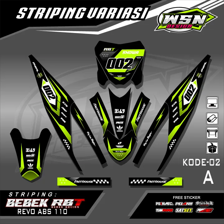 STICKER STRIPING REVO ABS 110 MOTOR RBT BEBEK MODIF SUPERMOTO TERBARU ...