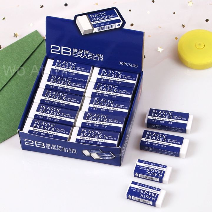 1PC Standard Eraser 2B White Plastic Eraser Art Student Pencil Eraser ...