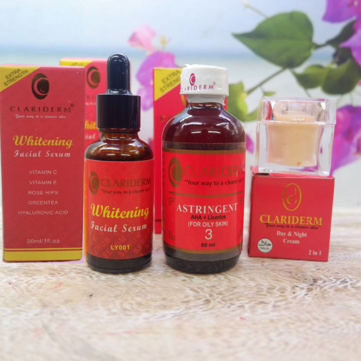 Paket 3in1 Clariderm Astringent Alkohol No3 For Oily Skin 60ml Cream ...