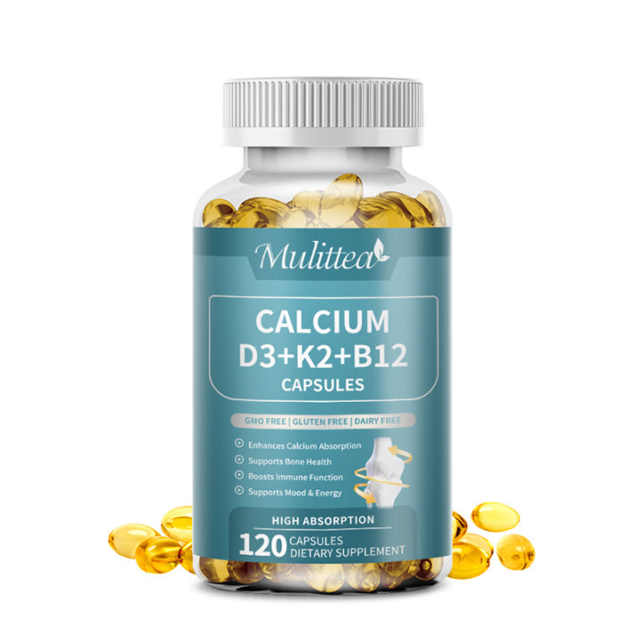 Mulittea Calcium Supplement With Vitamin D3 & K2 for Bone & Teeth ...