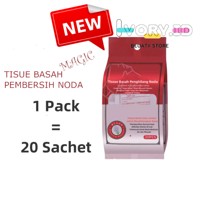 Tisue Basah Magic Penghilang Noda Instan Tanpa Cuci Tisu Basah Bebas Noda Minyak / Keringat ...