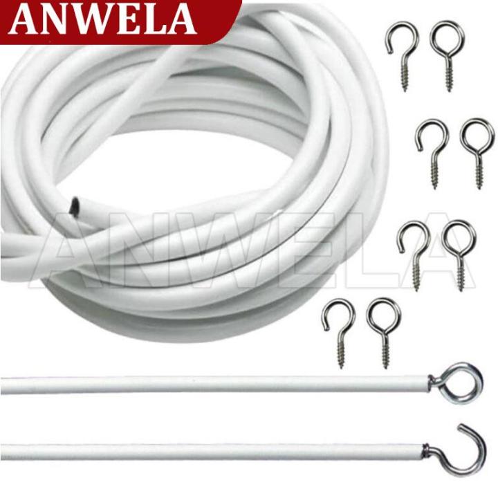 ANWELA Shop 1M 2M 3m PVC Window Cord Cable Net Curtain track Wire White ...
