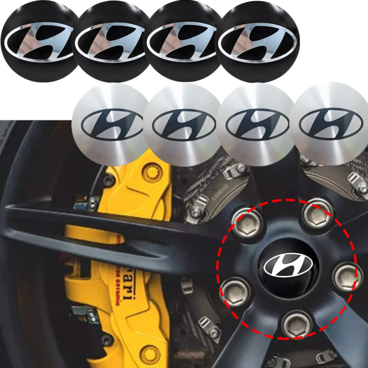 4Pcs/Set Hyundai Car Hub Stickers Wheel Center Caps Decals Logo High ...