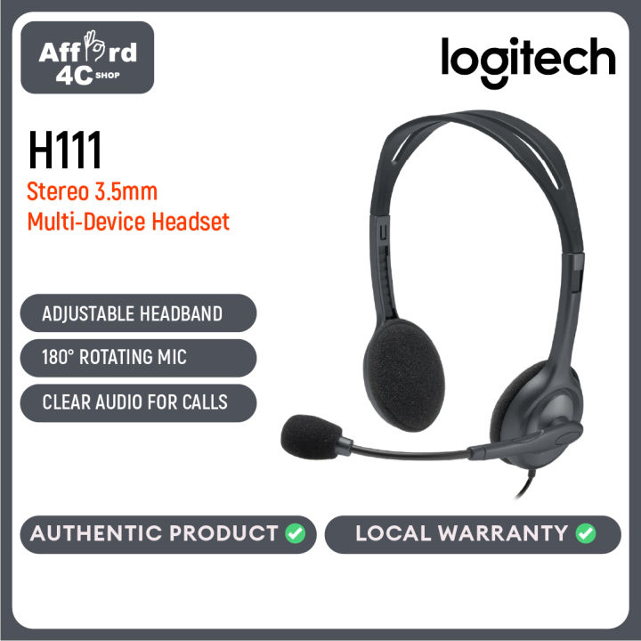 Logitech H111 Stereo Headset 3.5mm Multi-Device Headset | Lazada PH