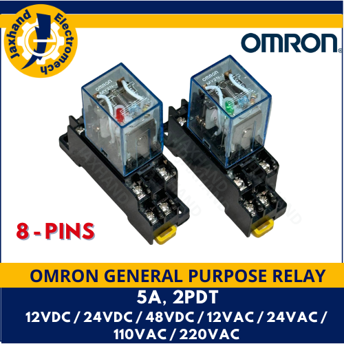 Power Relay MY2N-J, 5A, 220VAC/110VAC/48VDC/24VDC/24VAC/12VDC/12VAC ...