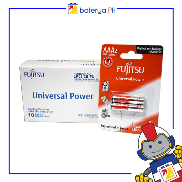 Alkaline Battery triple A AAA LR-03 1.5V (20 pcs / 10 packs) Fujitsu ...