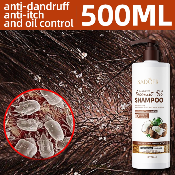 500ml SADOER Coconut Oil Anti Dandruff Shampoo Moisturizing Refreshing Oil Control Shampoo ...